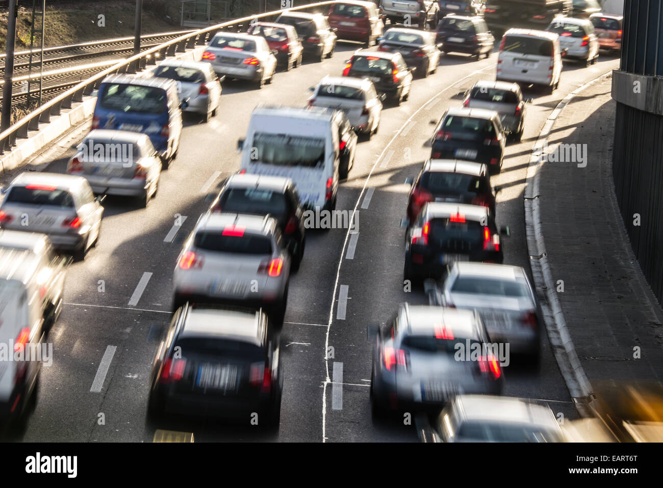 cars in a congestion on highway Stock Photo - Alamy