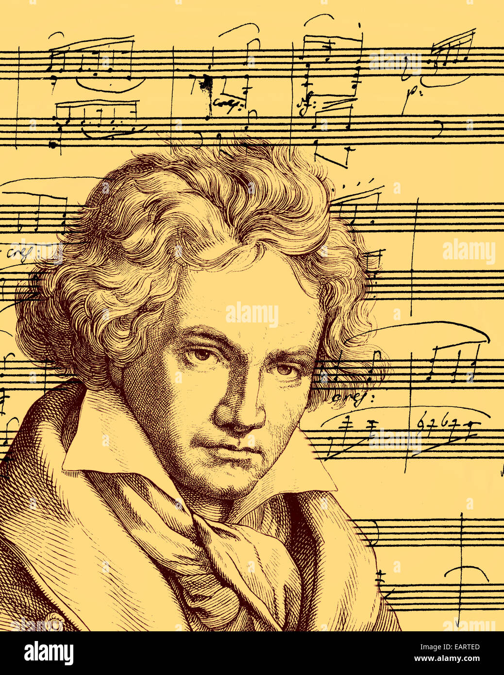 Ludwig van Beethoven, 1770 -1827, a German composer of the First ...
