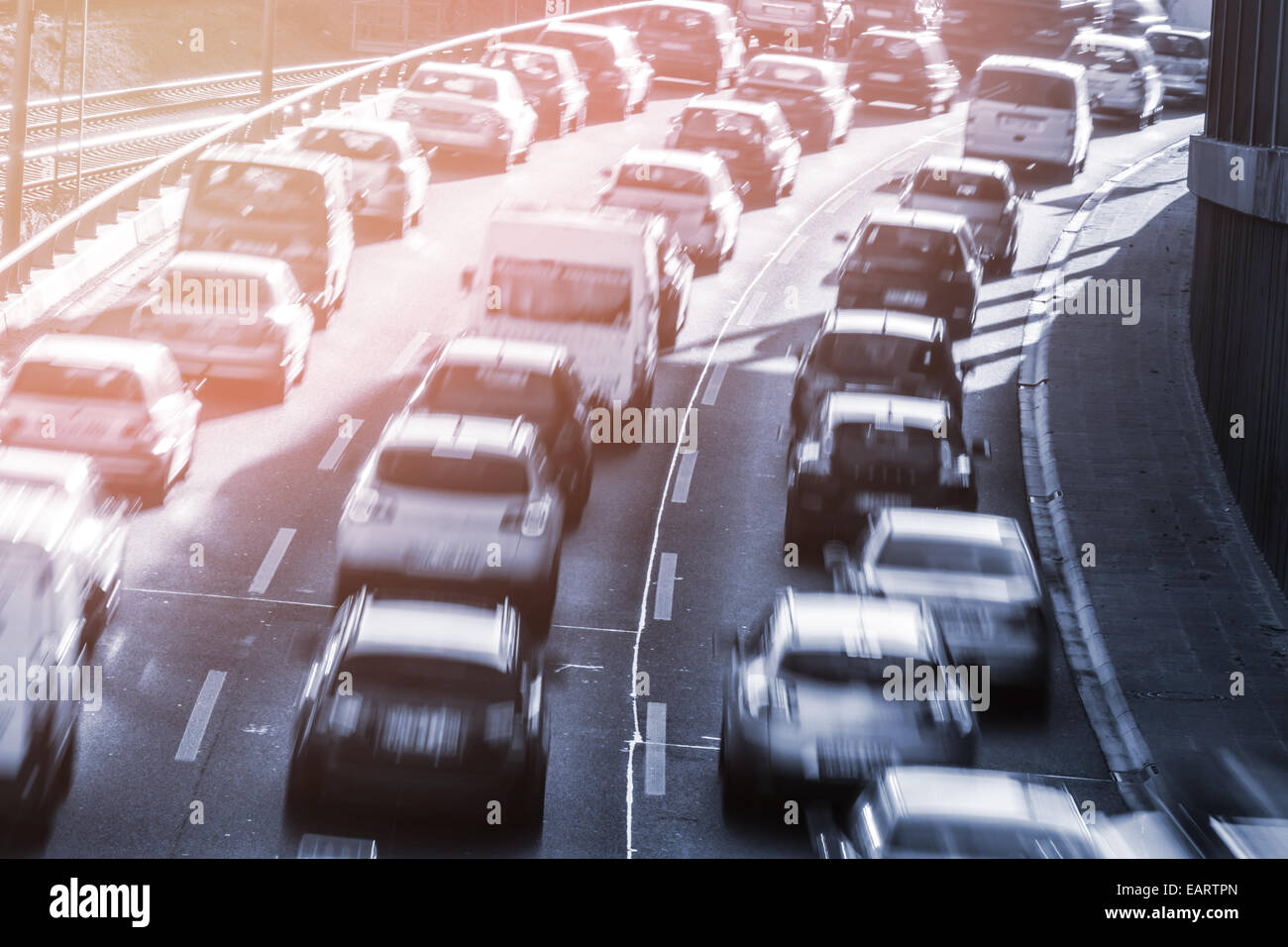 cars in a congestion on highway Stock Photo - Alamy