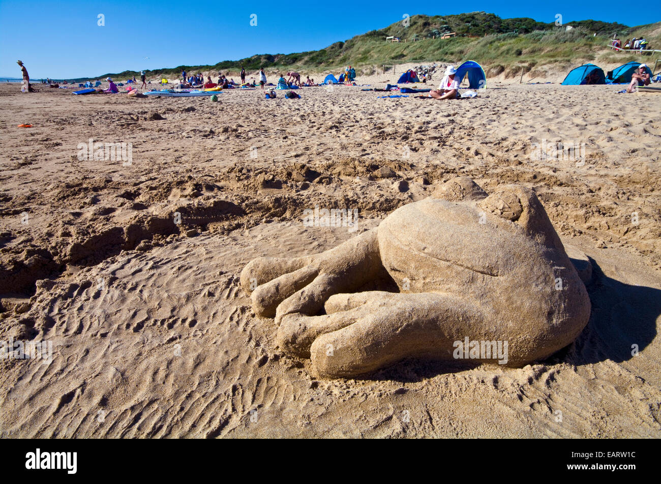 Sand sculpture green tree frog hi-res stock photography and images - Alamy