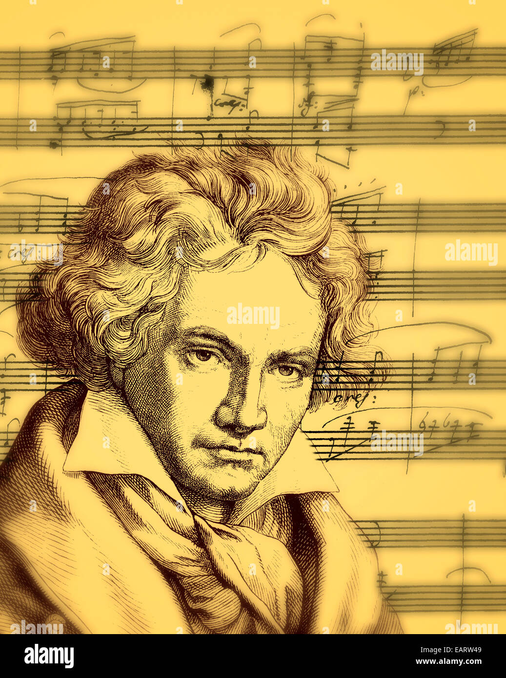 Ludwig van Beethoven, 1770 -1827, a German composer of the First ...