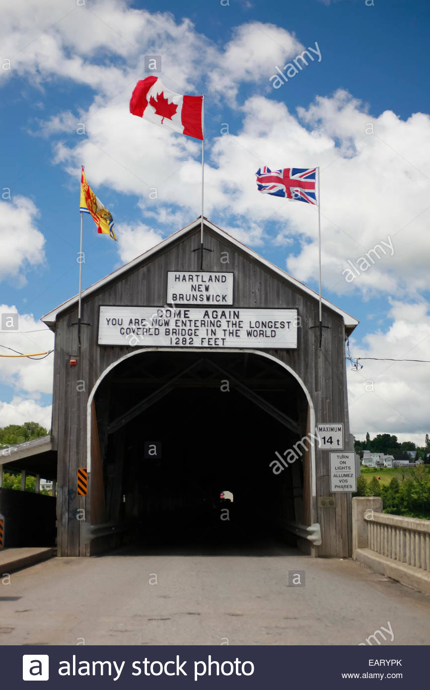 The longest covered bridge in the world at 1282 feet, Hartland N.B ...