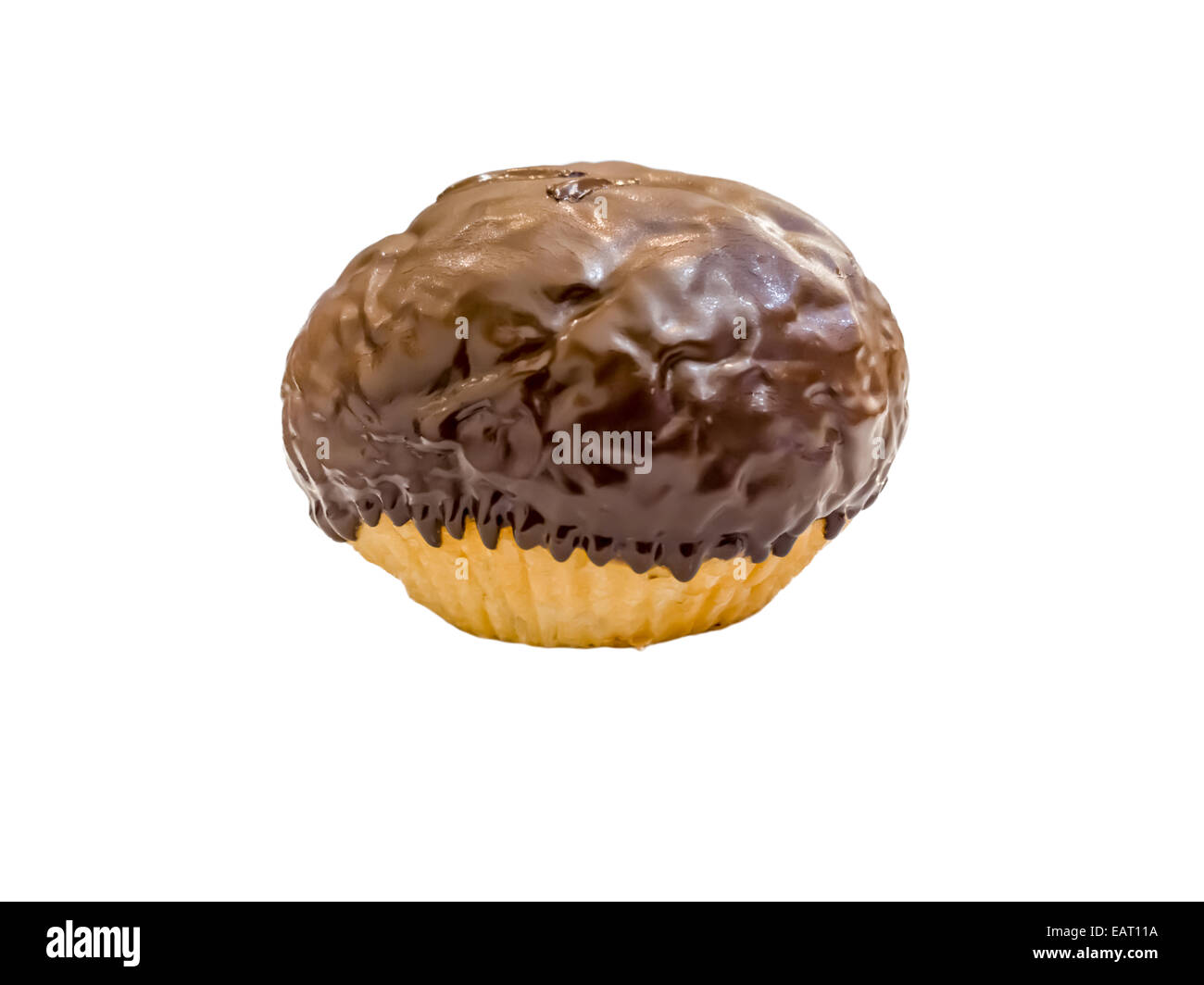 Close up of one large chocolate ball isolated on white background Stock ...