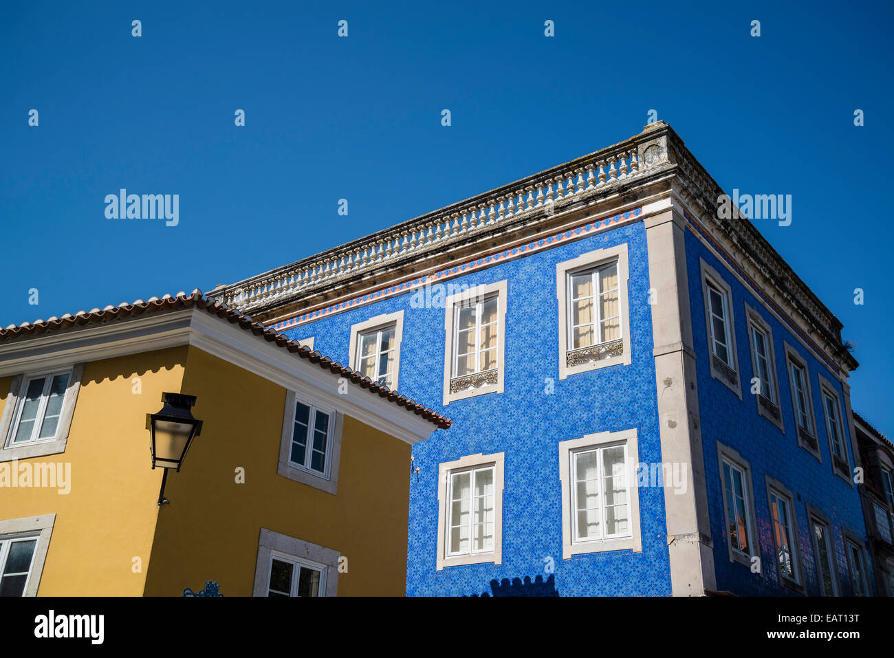 House with blue tiles, Sintra, Portugal Stock Photo - Alamy