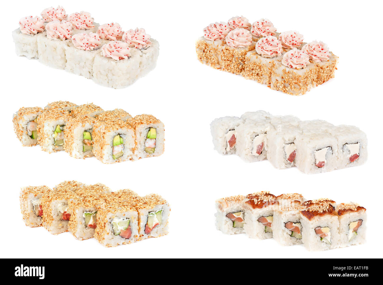 sSet sushi fresh rolls Stock Photo - Alamy