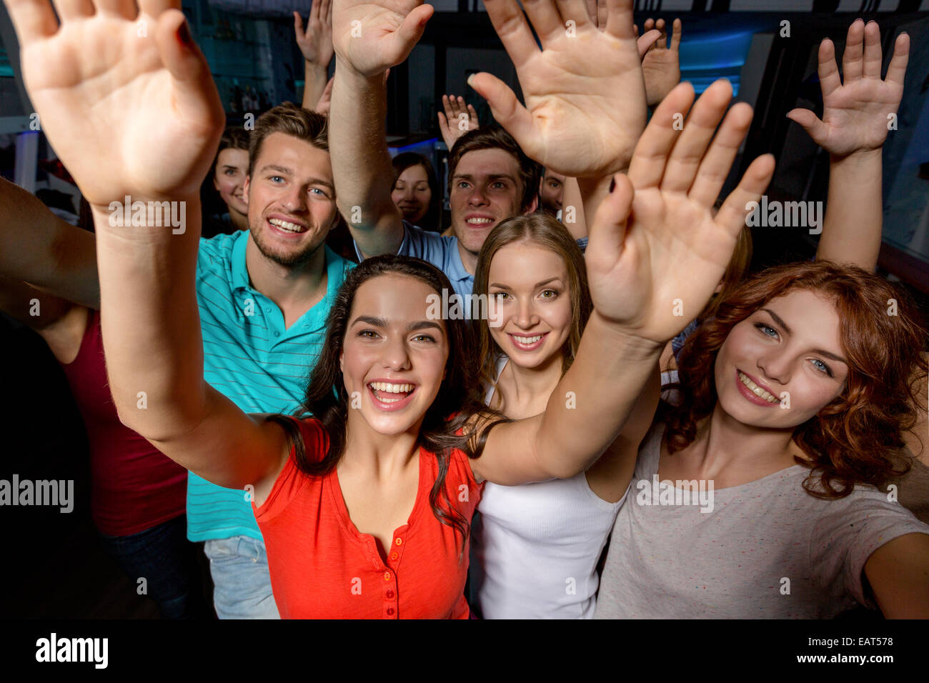 smiling women dancing in club Stock Photo - Alamy