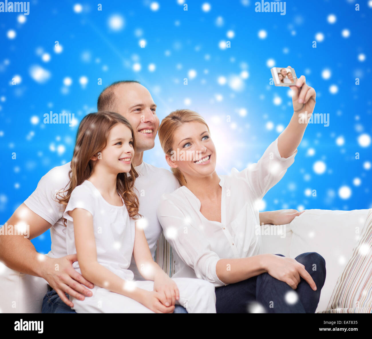 happy family with camera at home Stock Photo - Alamy