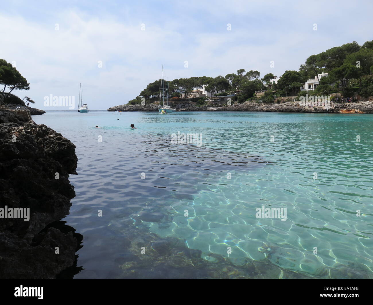 Cala gran cove beach bay holiday destination europe spain popular hi ...