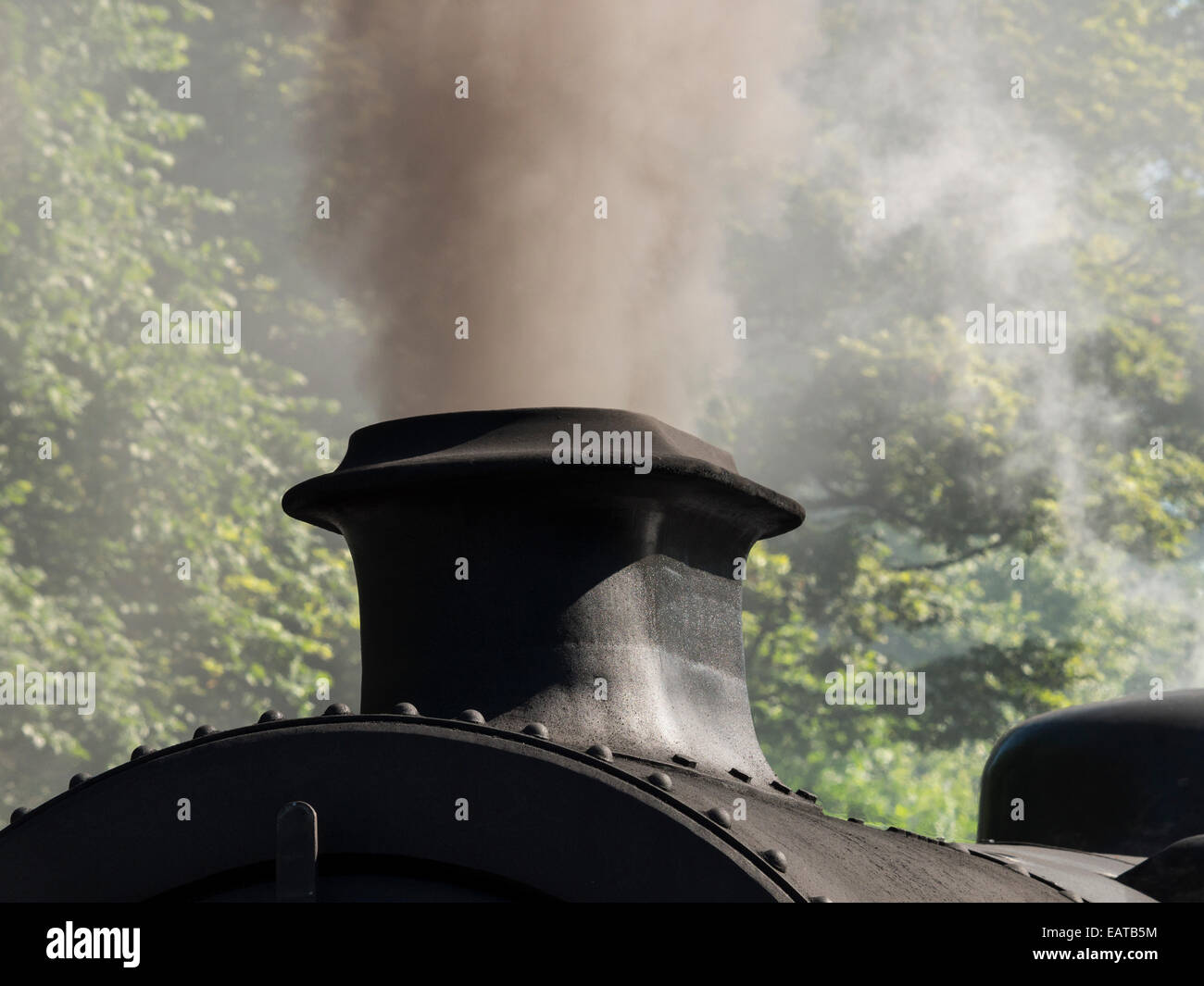 detail of funnel and smoke of the vintage A4 Class steam locomotive Sir ...