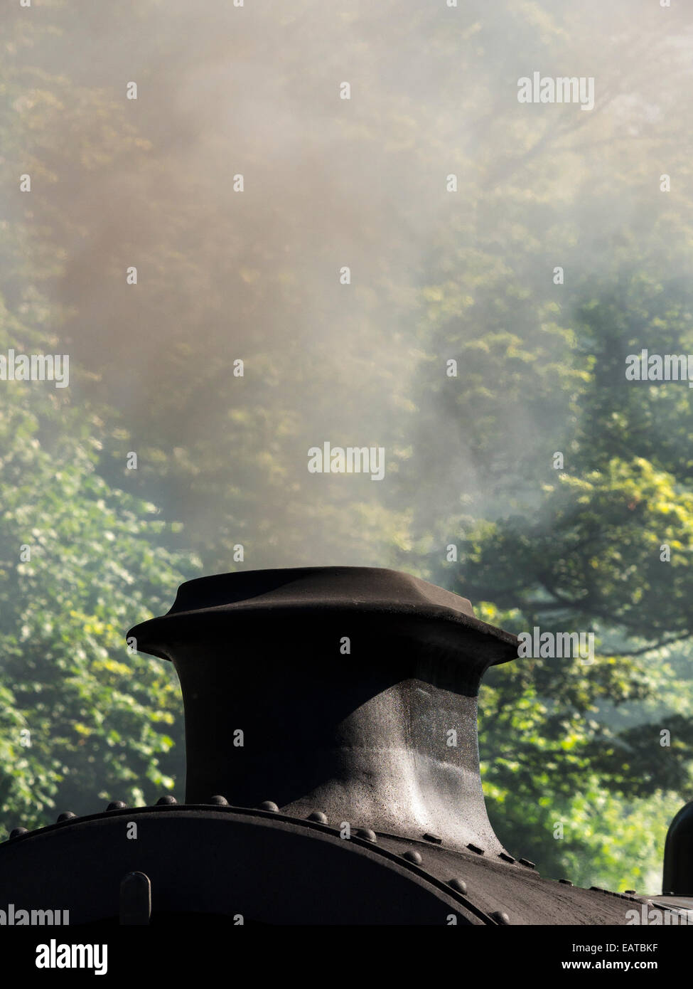 detail of funnel and smoke of the vintage A4 Class steam locomotive Sir ...