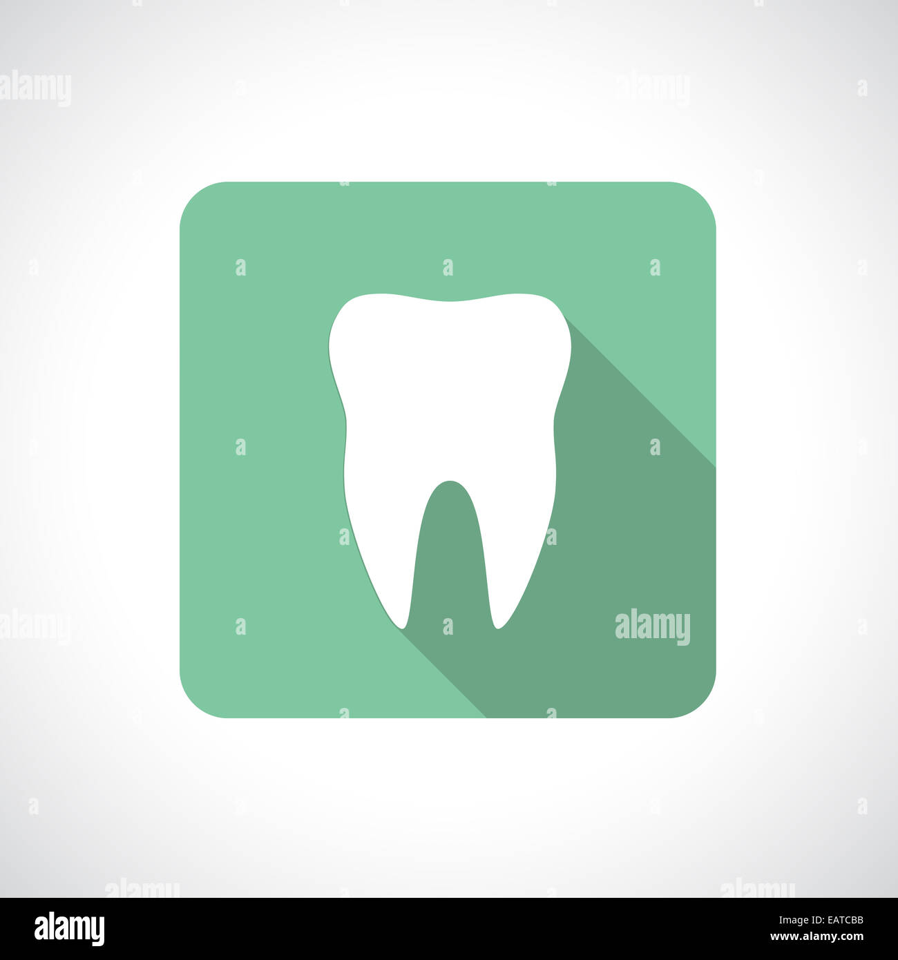 Tooth icon with shadow. Square icon. Flat modern design Stock Photo - Alamy