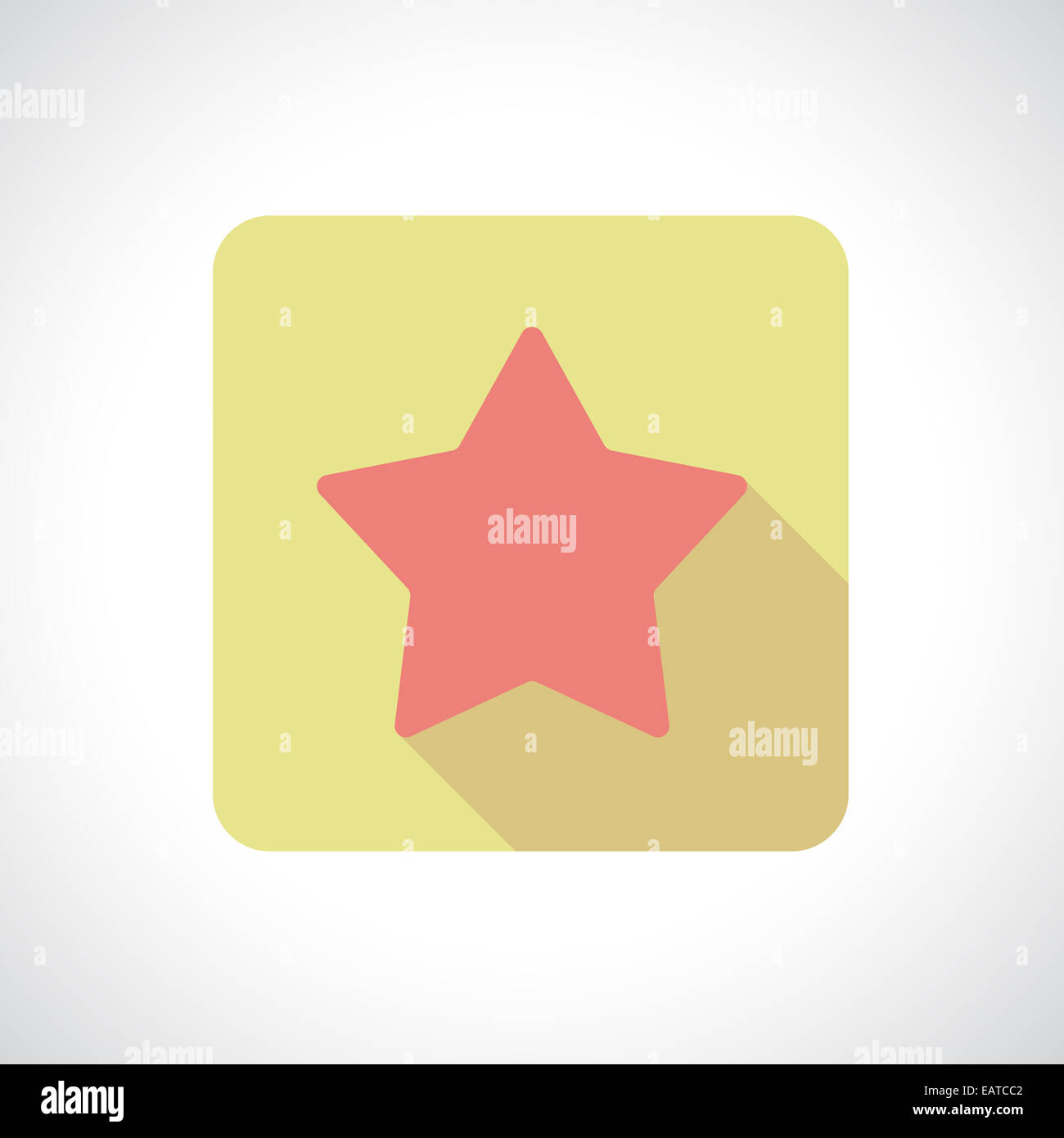 Star icon with shadow. Square icon. Flat modern design Stock Photo - Alamy