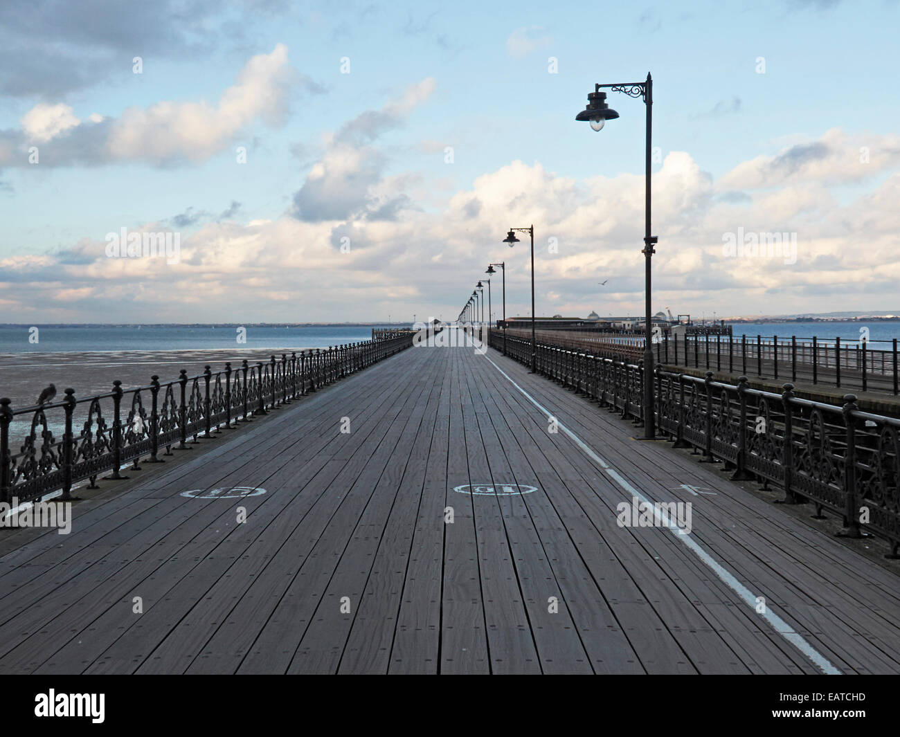 Ryde Pier Isle of Wight with the Solent and Portsmouth and Southsea in ...