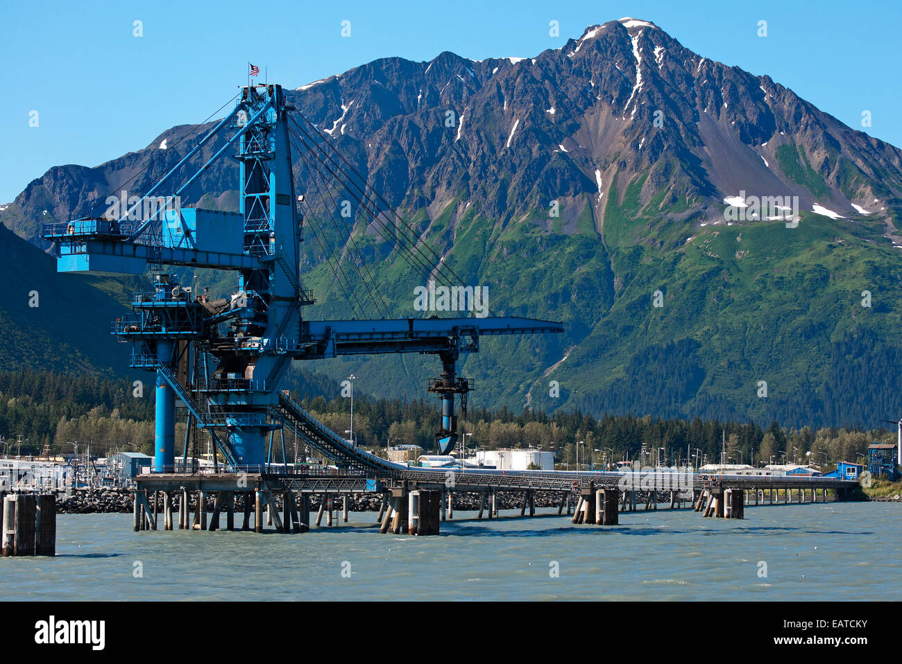 Loading installation for coal into ships at Seward - Alaska Stock Photo ...