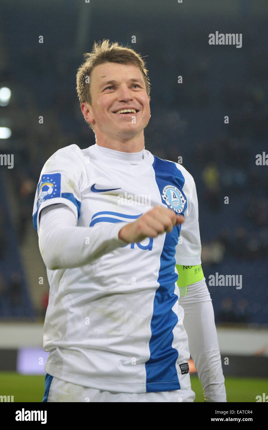 Ruslan Rotan smiling during the match between FC Dnipro and FC Volyn at ...