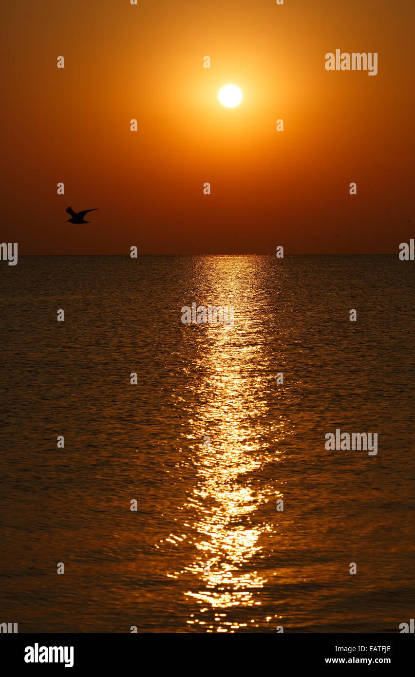 Sunrise over the sea. Sun reflection in sea Stock Photo - Alamy