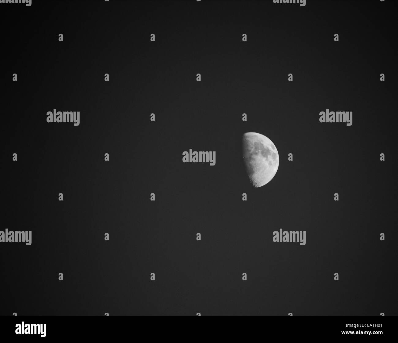 Half Moon in the clear sky Stock Photo - Alamy