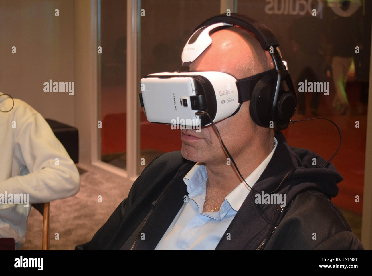 October 31, 2014 - Paris, France: A video game player tries the Oculus ...