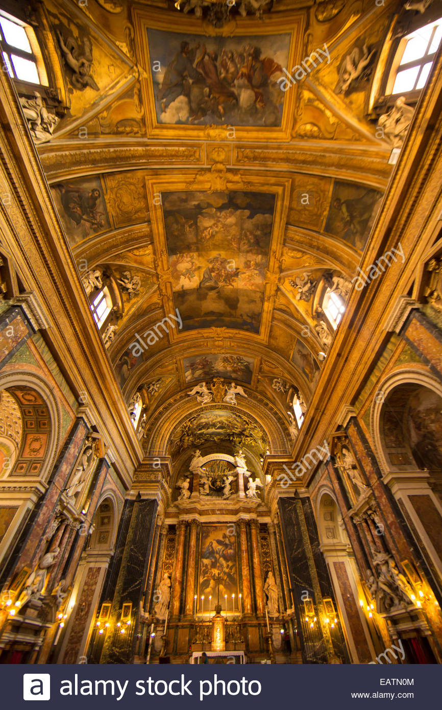Baroque architecture, Barrel-Vaulted ceiling, Church of Gesu e Maria ...