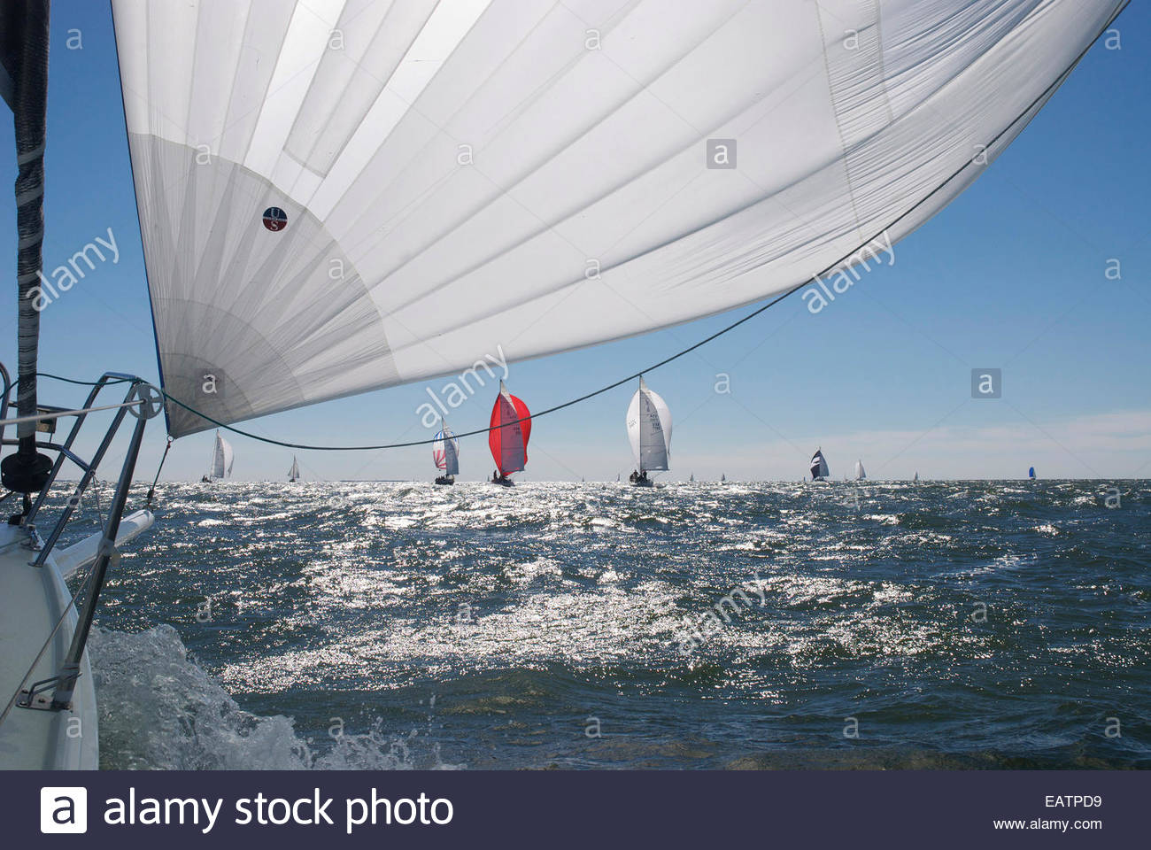 Downwind Sail With Spinnaker Stock Photos & Downwind Sail With ...