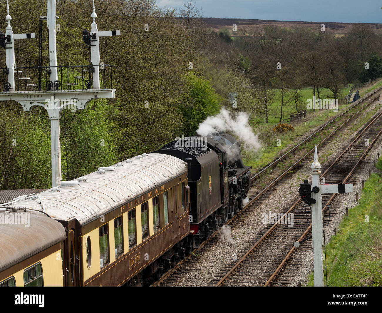 vintage steam locomotive Chiru, at Grosmont station on the North ...