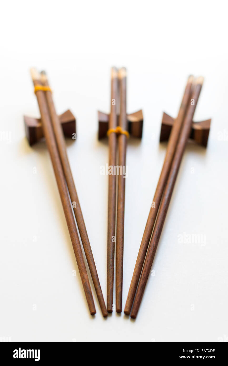 set of chinese chopsticks on a white background Stock Photo - Alamy
