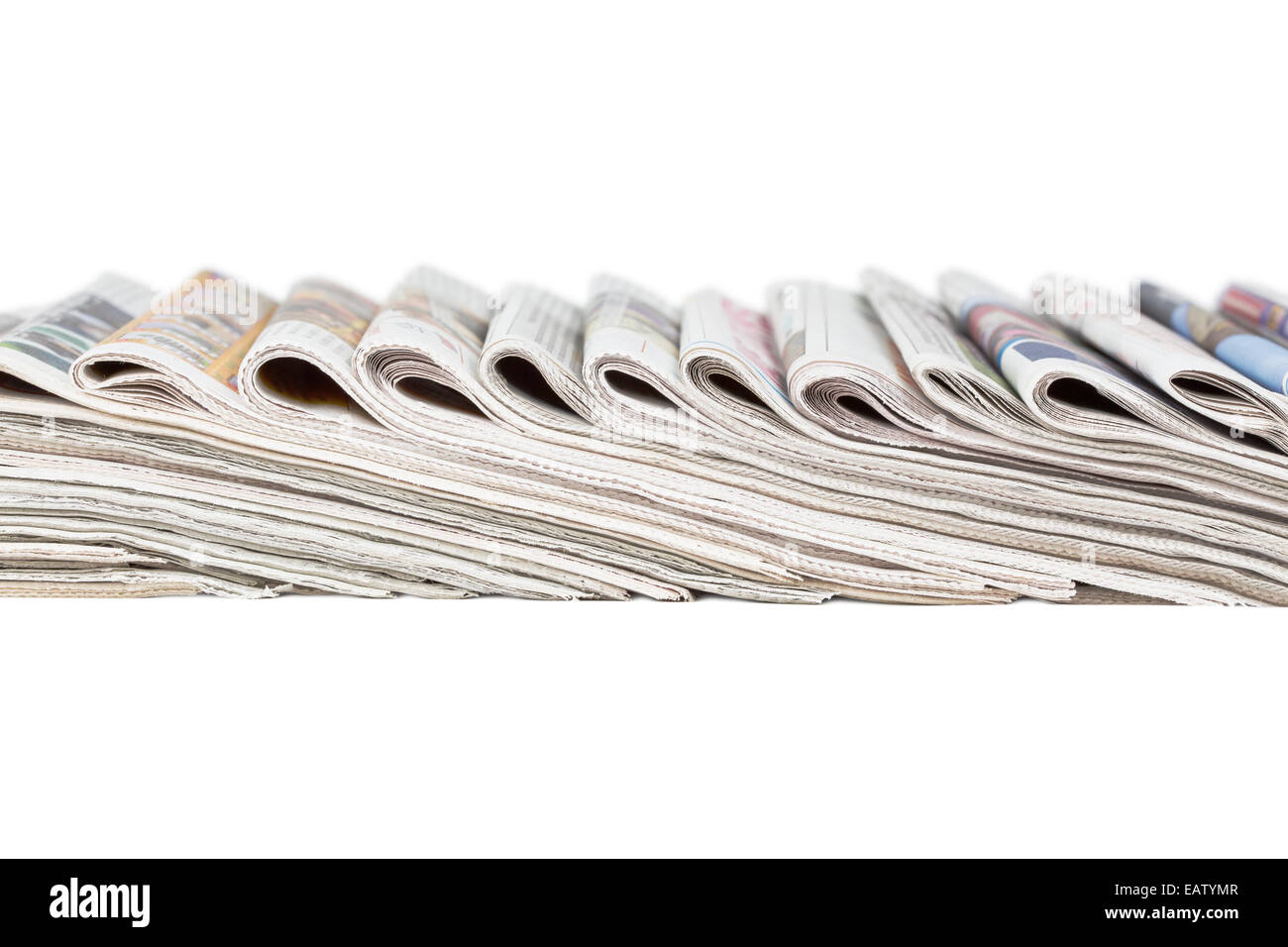 Assortment of folded newspapers Stock Photo - Alamy