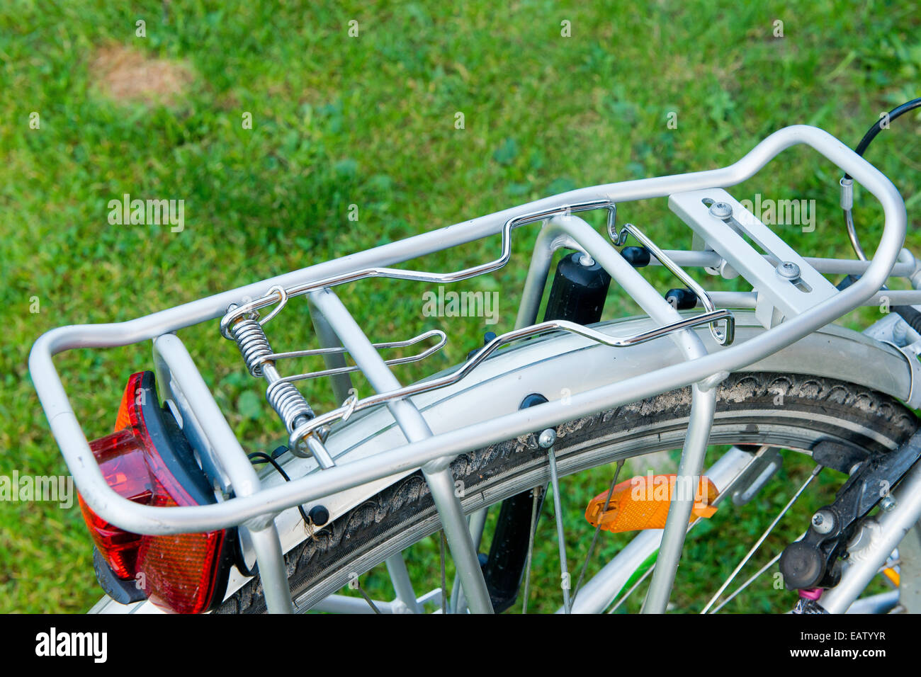 closeup to silver bicycle rack Stock Photo - Alamy