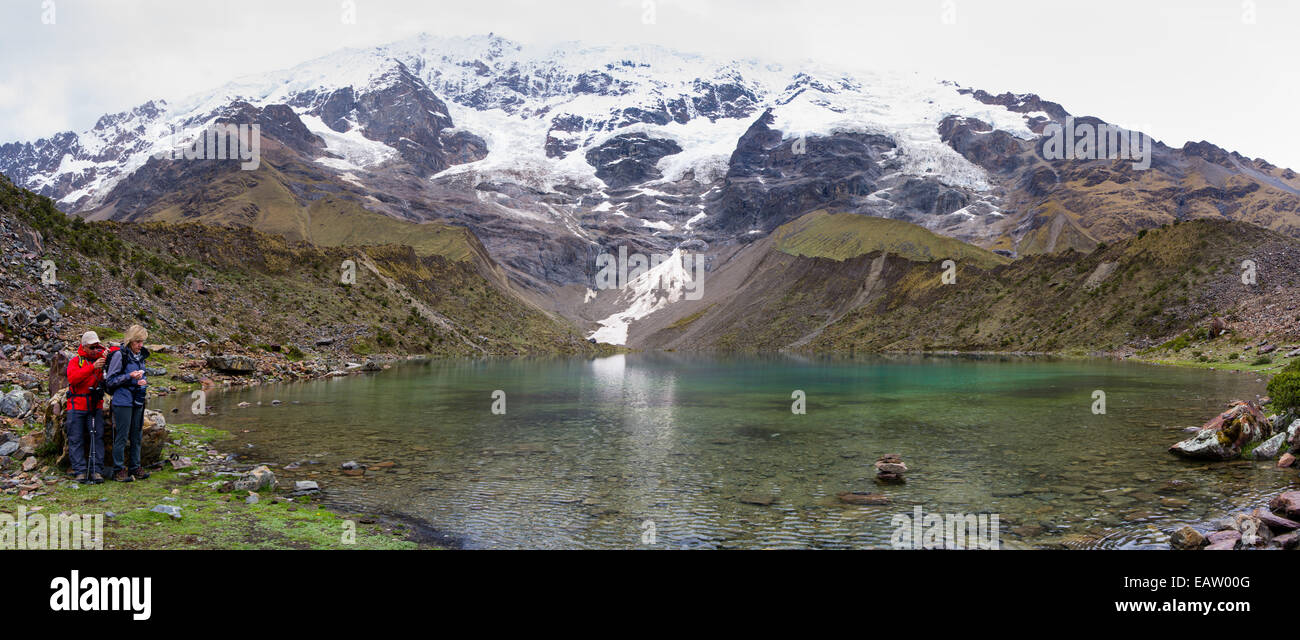 Lago Humantay, the Humantay Glacier and Montaña Humantay, near ...