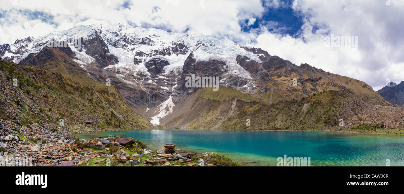 Lago Humantay, the Humantay Glacier and Montaña Humantay, near ...
