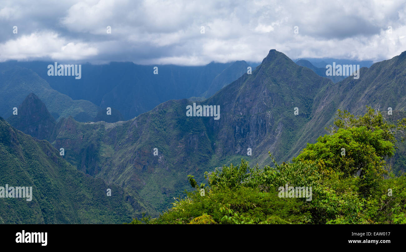 View of Machu Picchu from Llactapata, Peru. Llactapata is presumed to ...