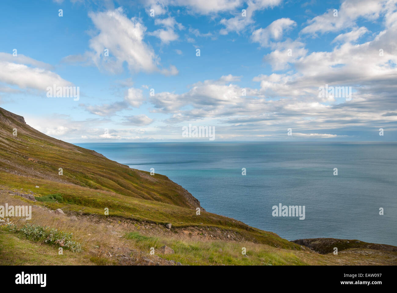 sea and sky to Akureyri in Iceland Stock Photo - Alamy