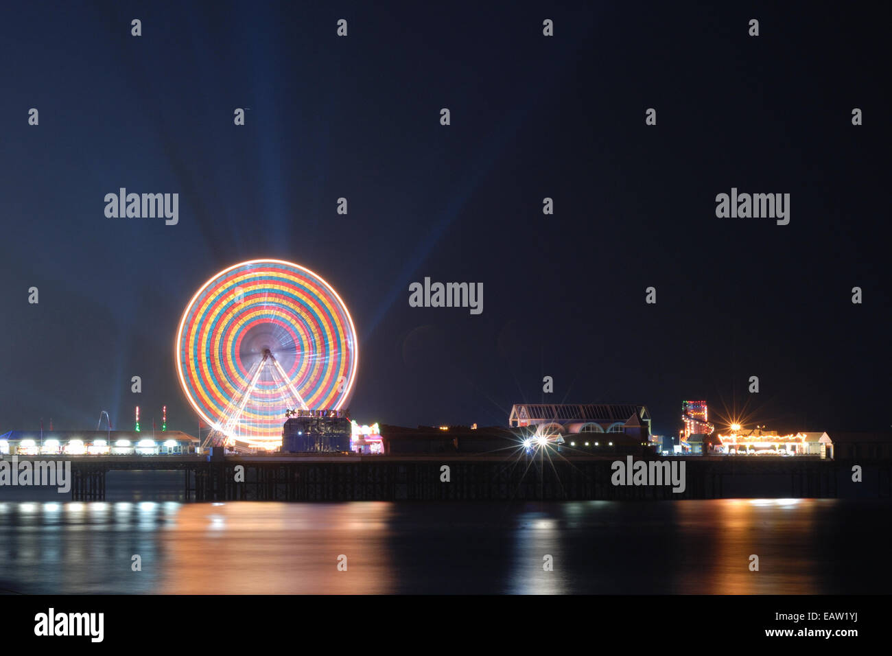 Ferris Wheel on Central Pier Blackpool Stock Photo - Alamy