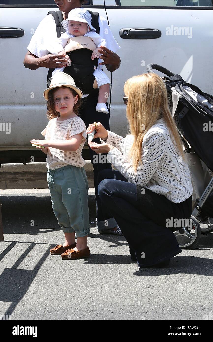 Rachel Zoe and sons Kaius and Skylar at Farmers Market in beverly Hills ...