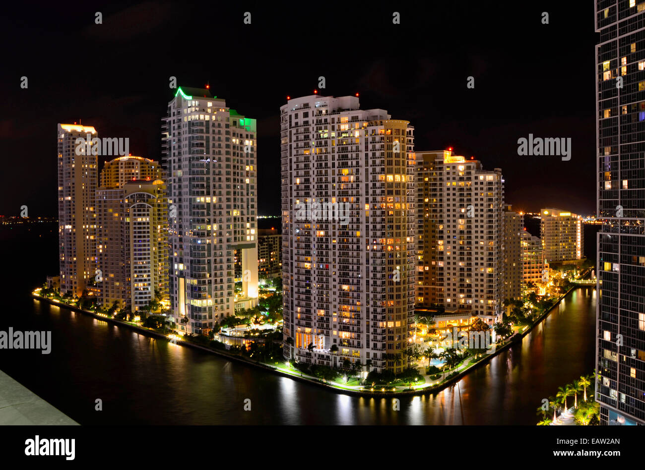Miami building day night time hi-res stock photography and images - Alamy