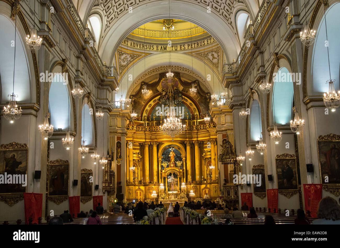 San Pedro church in Lima city. Peru Stock Photo - Alamy