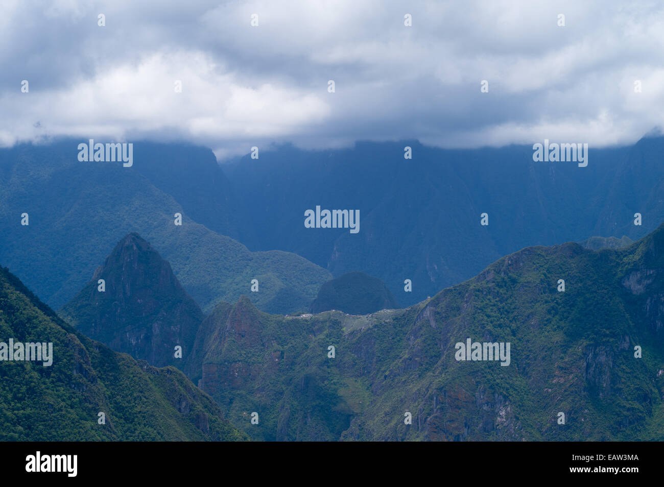 View of Machu Picchu from Llactapata, Peru. Llactapatais presumed to be ...