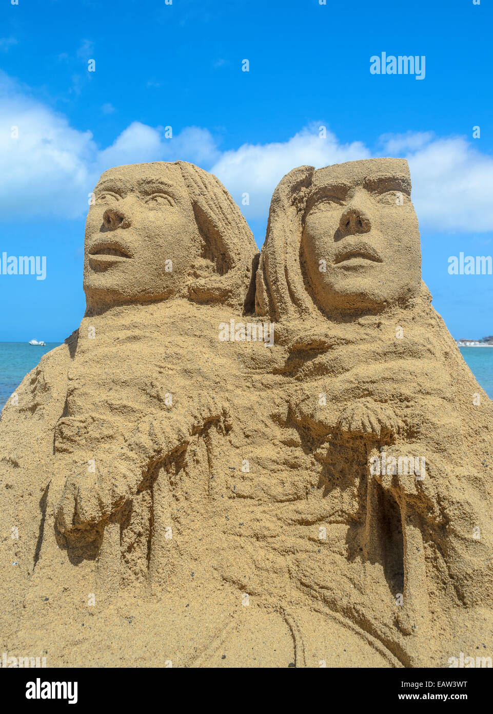 Sand statue at a beach in Fuerteventura, Canary Islands Stock Photo - Alamy