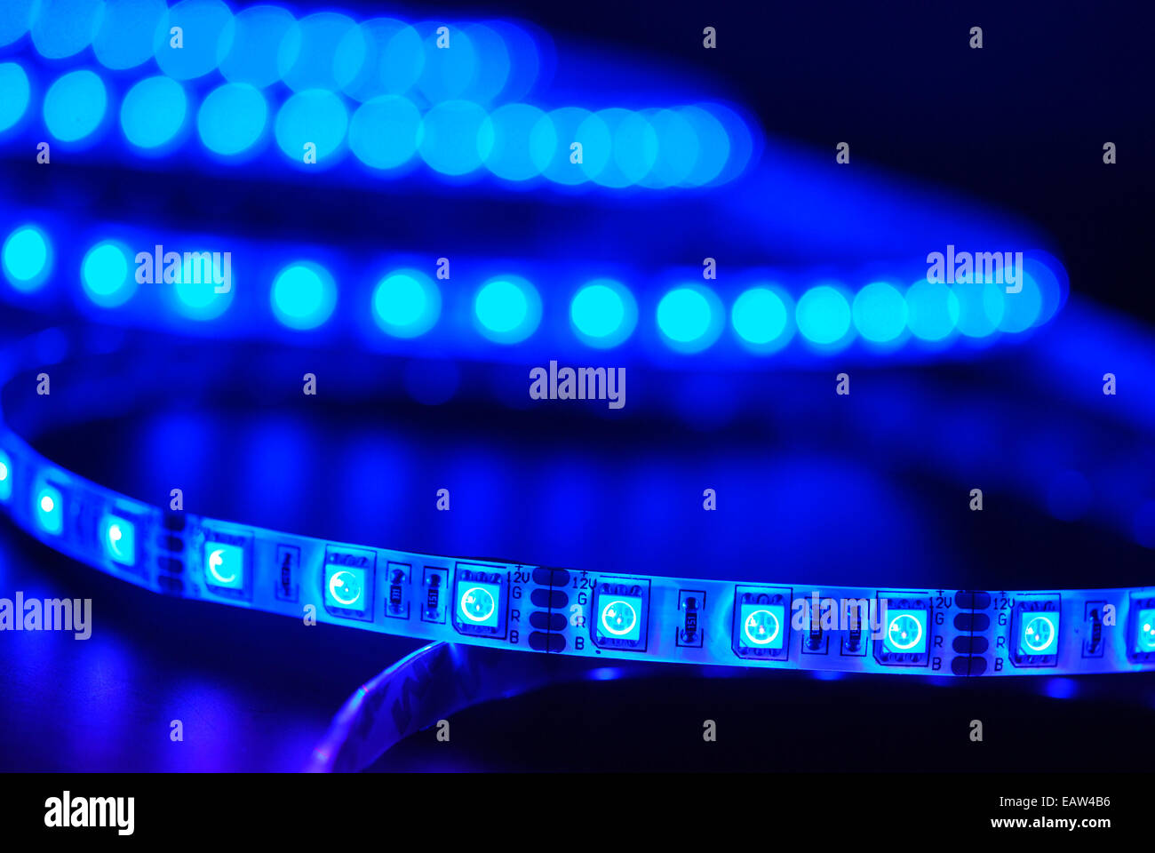 Led stripe is isolated on the black background Stock Photo - Alamy