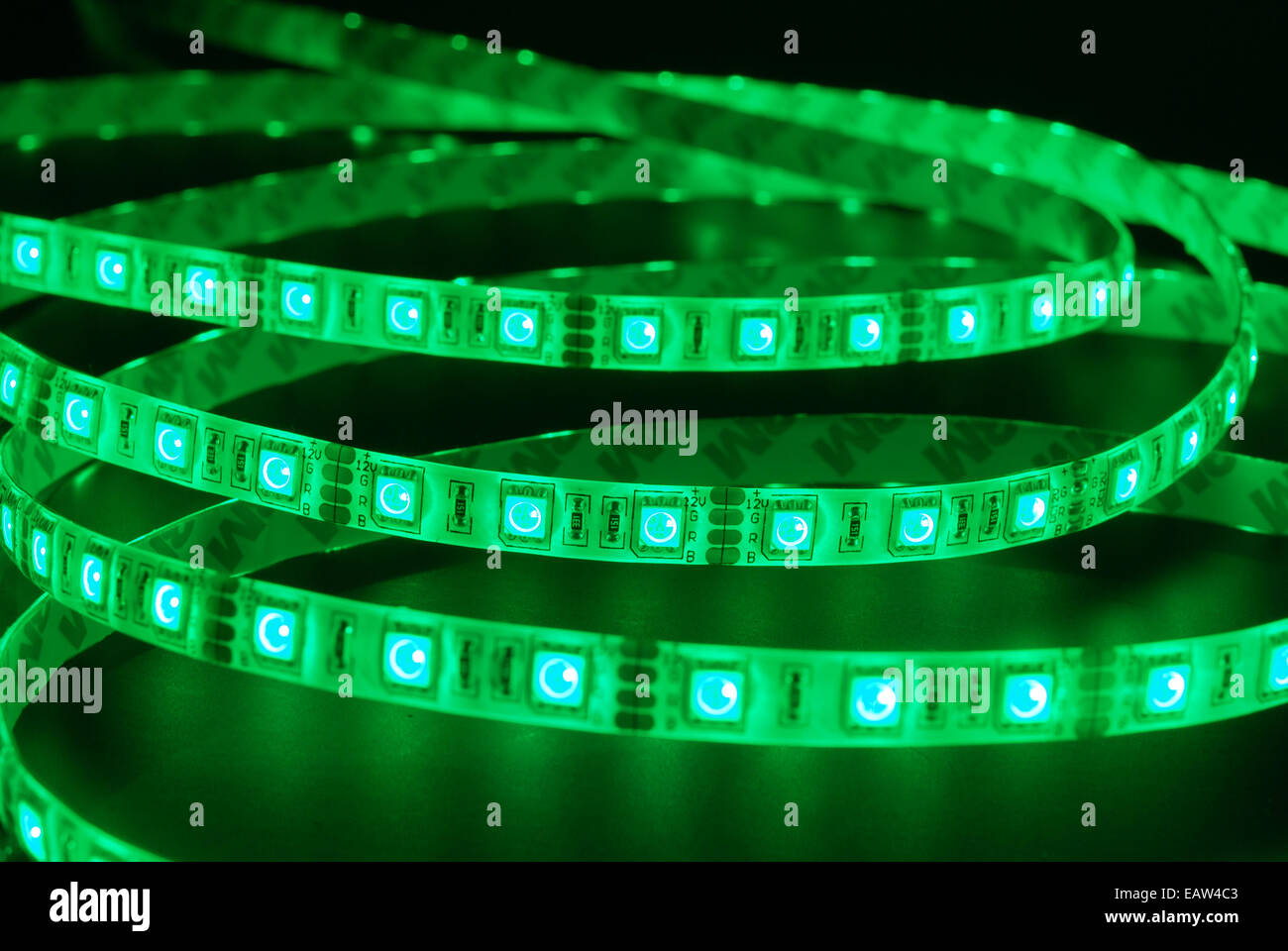 Led stripe is isolated on the black background Stock Photo - Alamy