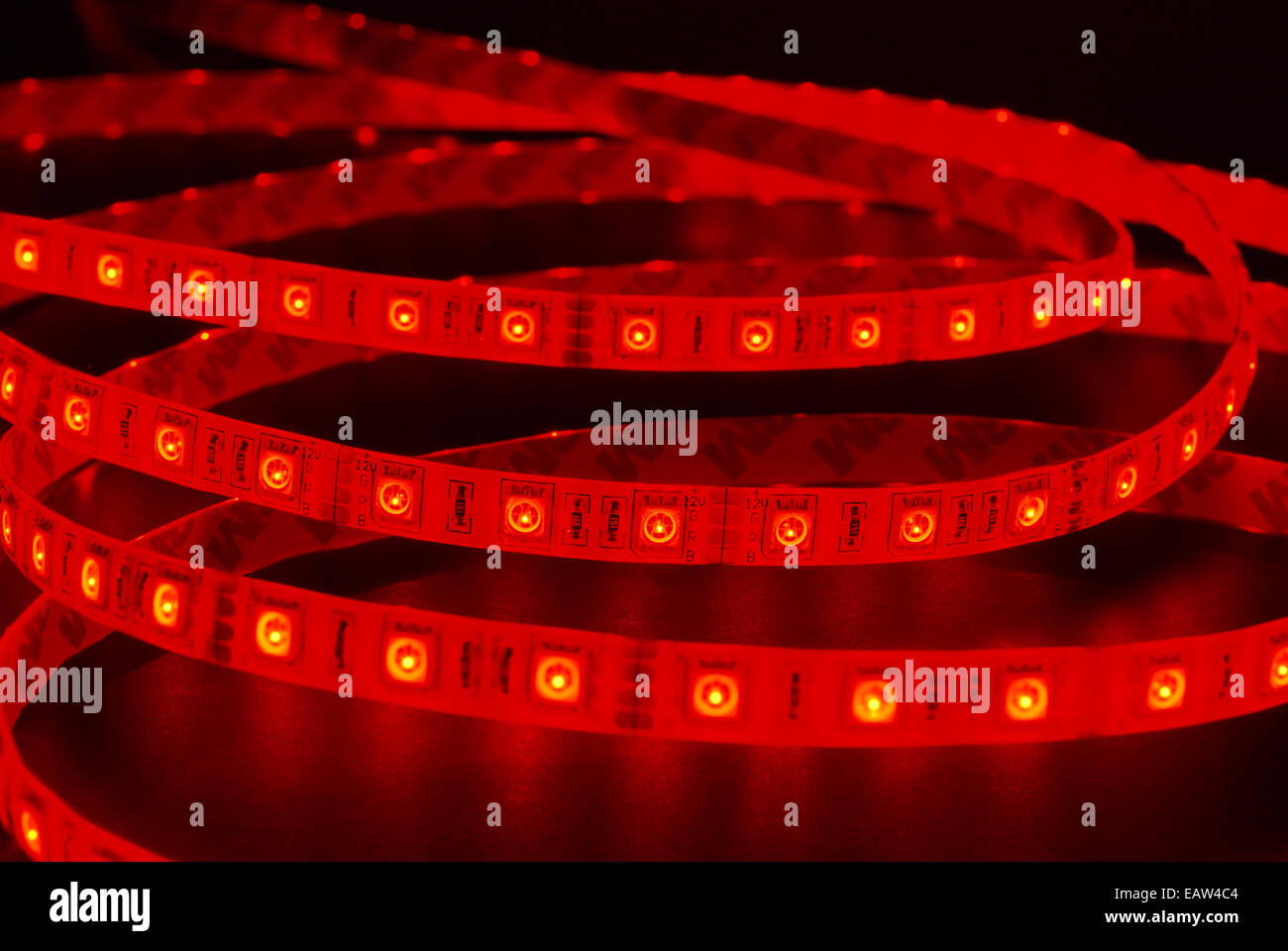 Led stripe is isolated on the black background Stock Photo - Alamy