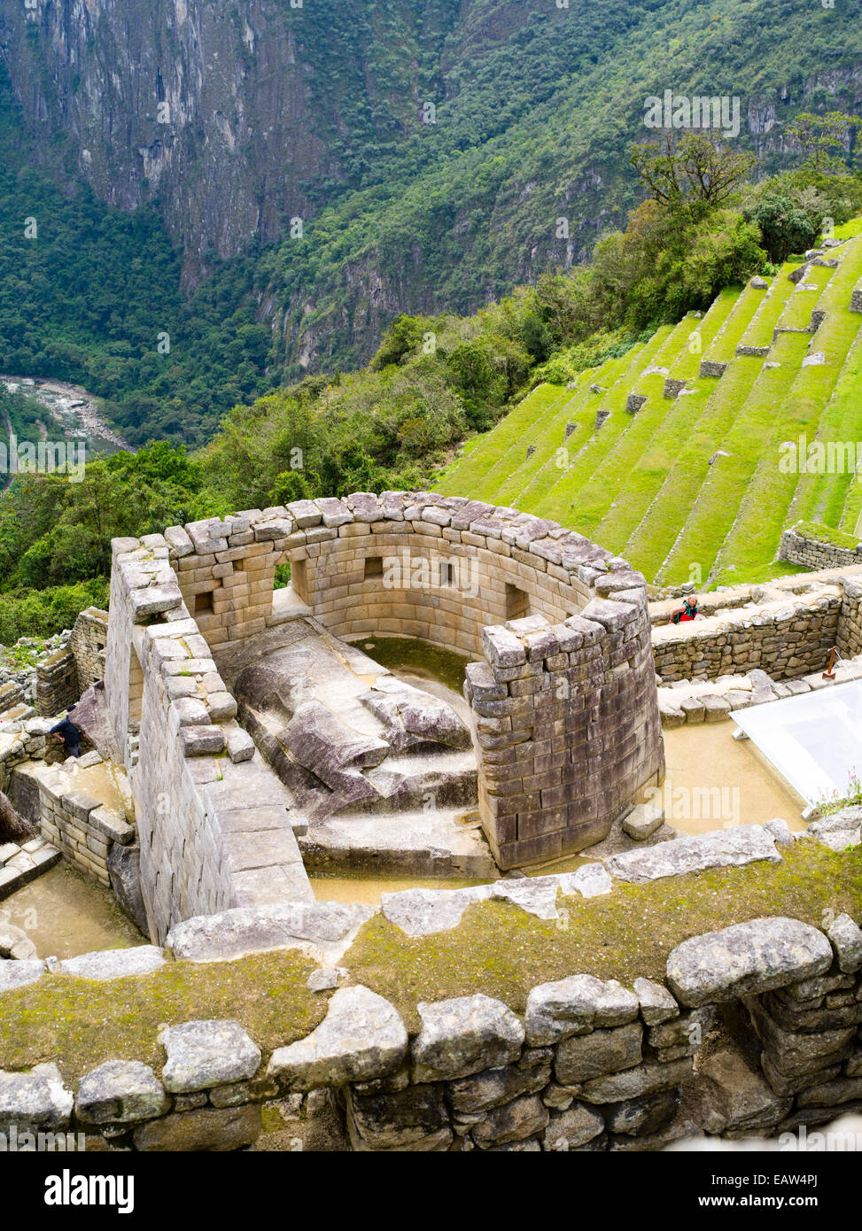 The Incan ruins of the Temple of the Sun at Machu Picchu, near Aguas ...