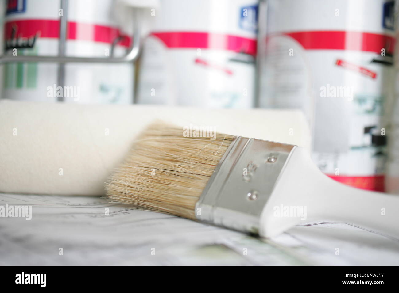 Decorating & Painting tools and materials Stock Photo - Alamy