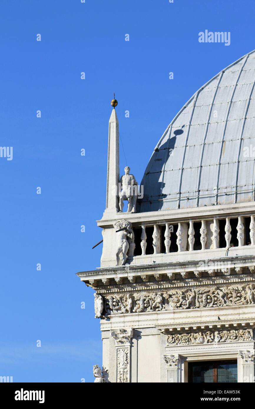 architectural detail of the historic building in brescia in northern ...