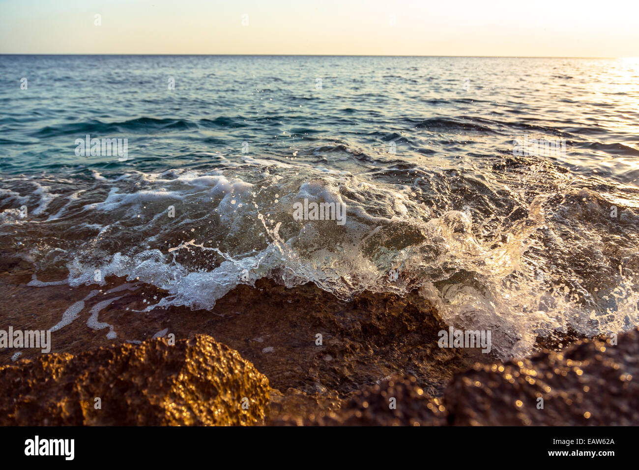 ocean wave at sunset Stock Photo - Alamy
