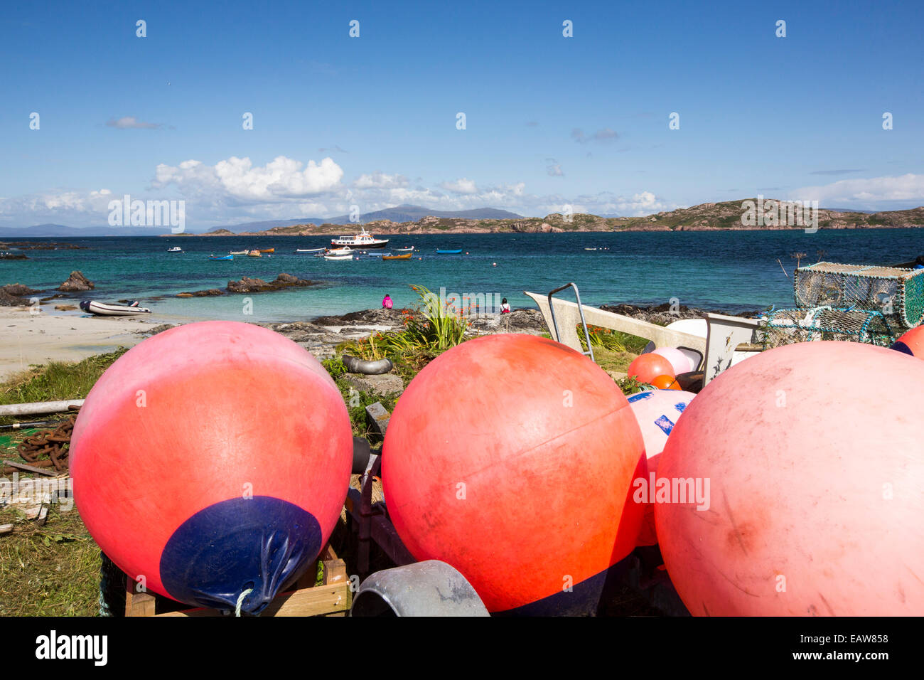Floats on the beach on Iona, off Mull, Scotland, UK Stock Photo - Alamy