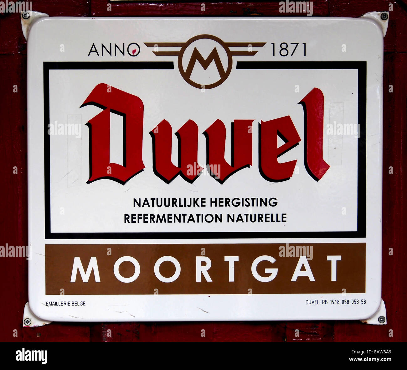 The Duvel Moortgat enamel advertising board is part of the Bier ...