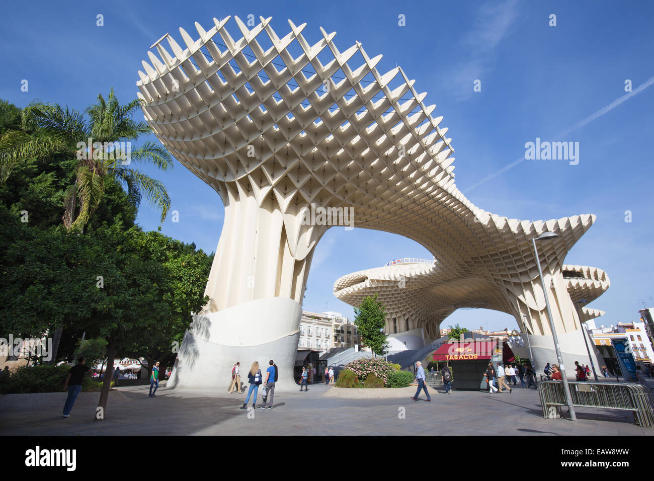 Seville - Metropol Parasol wooden structure located at La Encarnacion ...