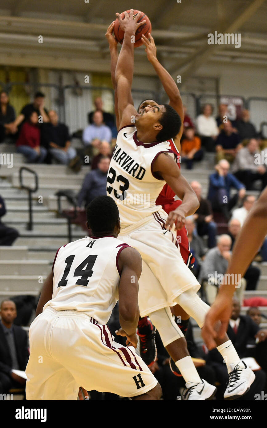 Boston, Massachusetts, USA. 20th Nov, 2014. Harvard Crimson guard ...