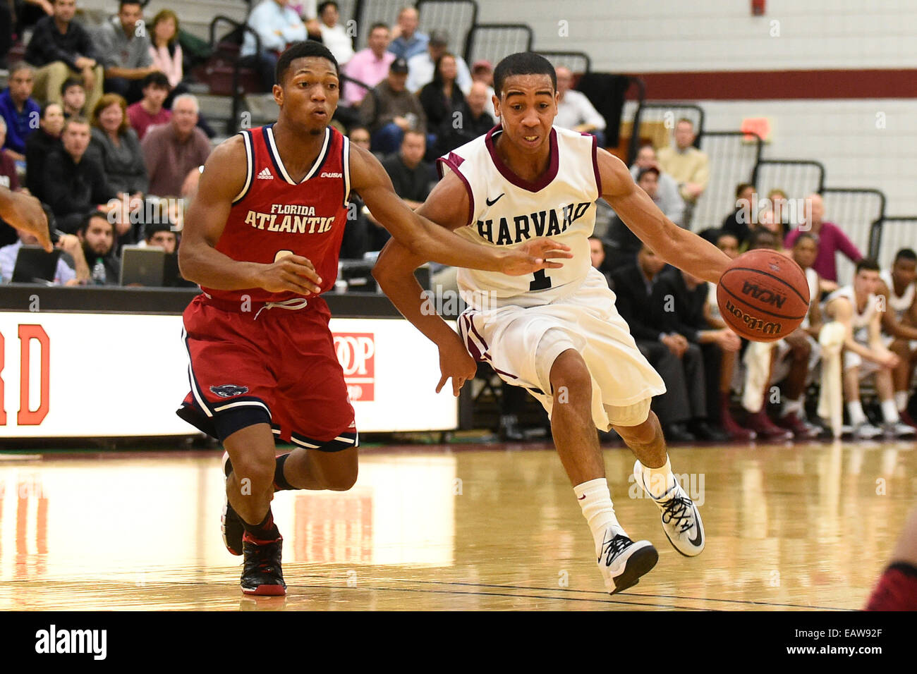 Boston, Massachusetts, USA. 20th Nov, 2014. Harvard Crimson guard ...